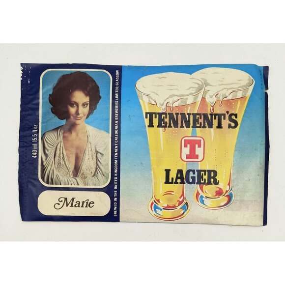 Tennents | Other | Vintage Tennents Lager Beer Label With Marie Pinup ...